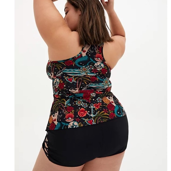 torrid | Swim | Nwt Torrid Black Tattoo Print Racerback Tankini | Poshmark